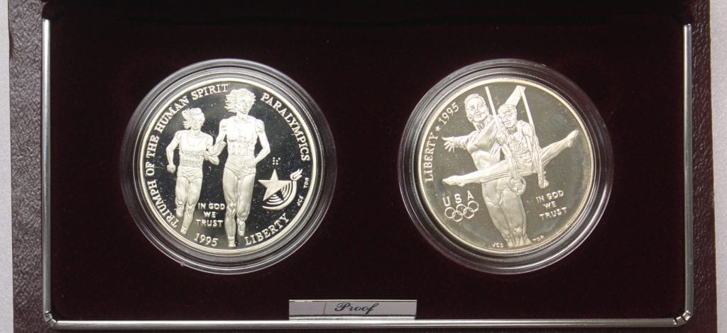 1995 Atlanta Centennial Olympic Gymnast & Blind Runner Proof 2 Silver ...