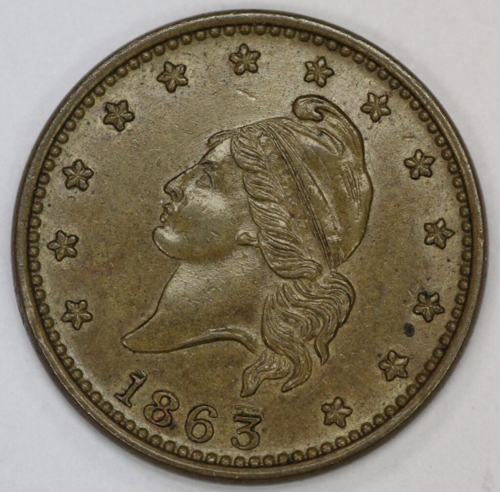 Civil War Token 1863 Liberty Head Army & Navy High Grade AU-UNC ...