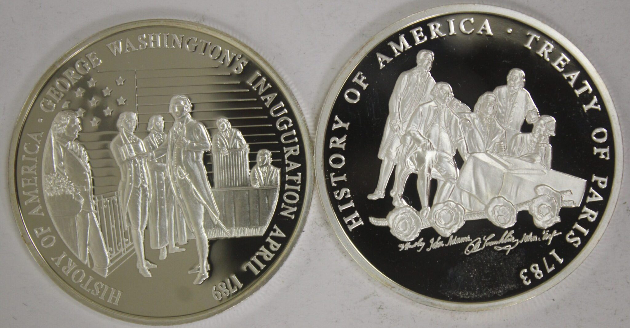 AUCTION- 2 Twenty Gram .999 Silver Rounds Washington’s Inauguration ...