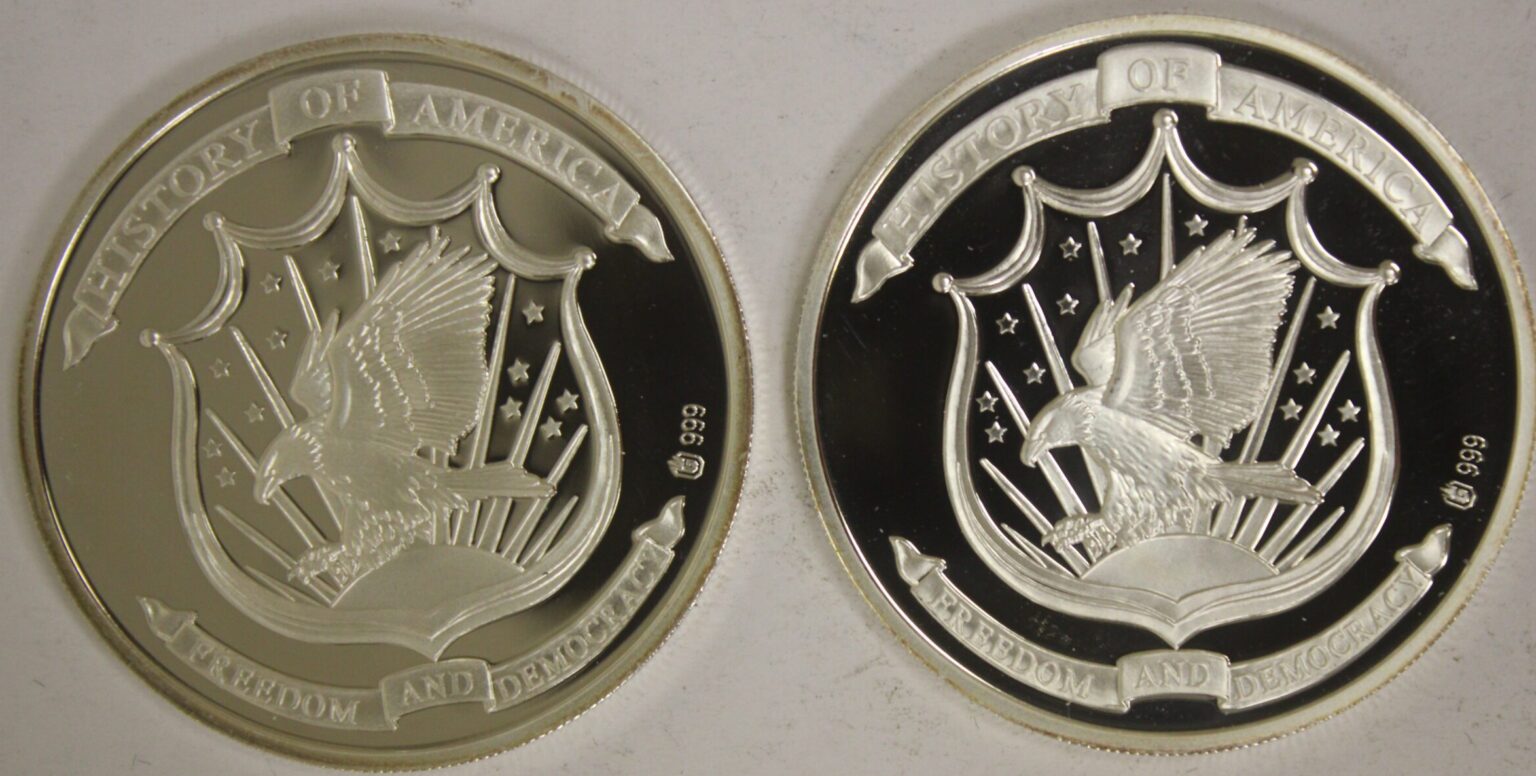 AUCTION- 2 Twenty Gram .999 Silver Rounds Washington’s Inauguration ...