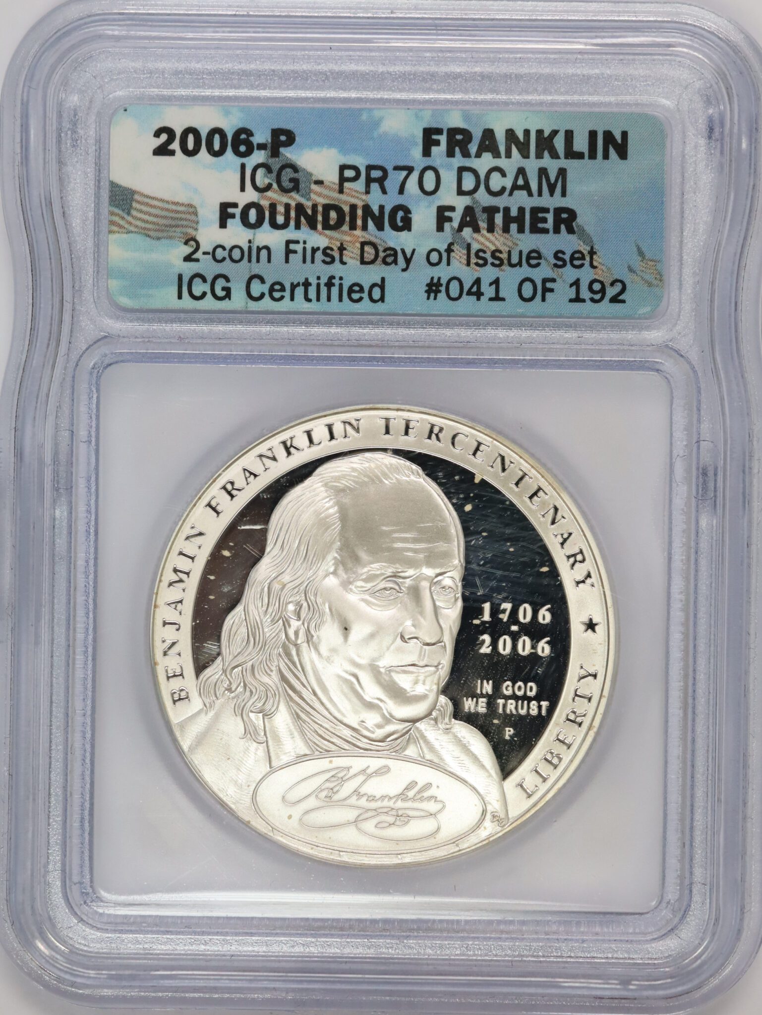 Auction – 2006 P franklin Founding Father Commemorative Silver Dollar ...