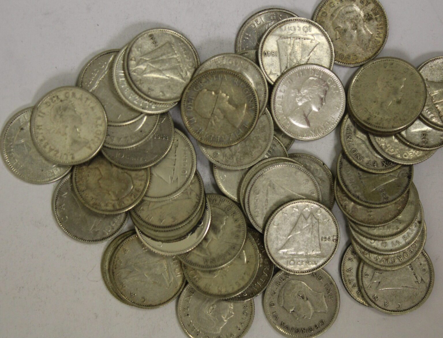 Roll of 50 Canada 80% Silver Dimes Dated Between 1939-1966 – Portsmouth ...