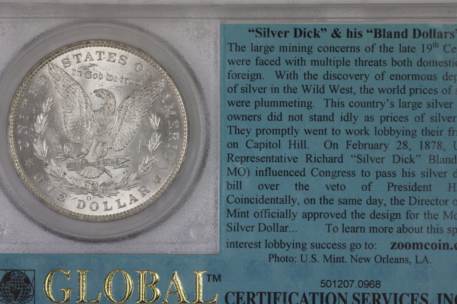 1885 O Morgan Dollar BU Global Certification Holder – Portsmouth Coin ...