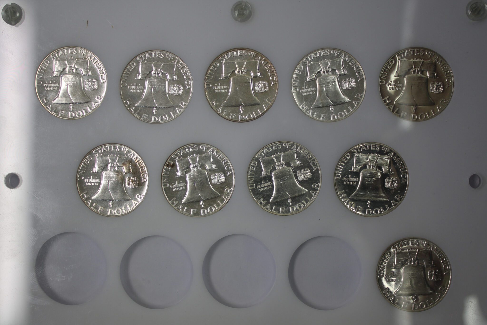 Auction – 1954 to 1963 Franklin Half Dollar Proof Set In Capitol Holder ...