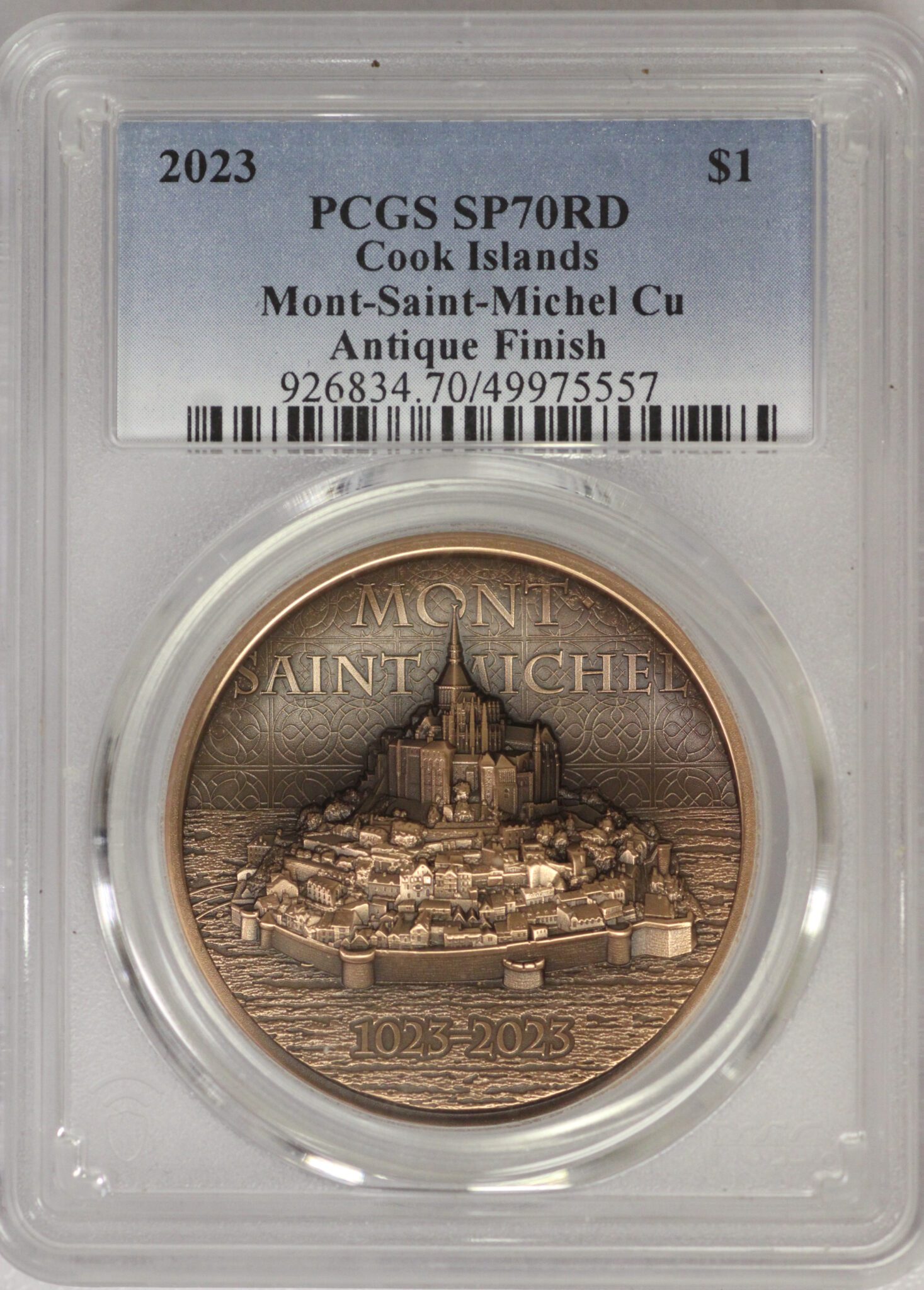 Auction – 2023 Cook Islands Mont Saint Michel 50g Copper Round Antique ...