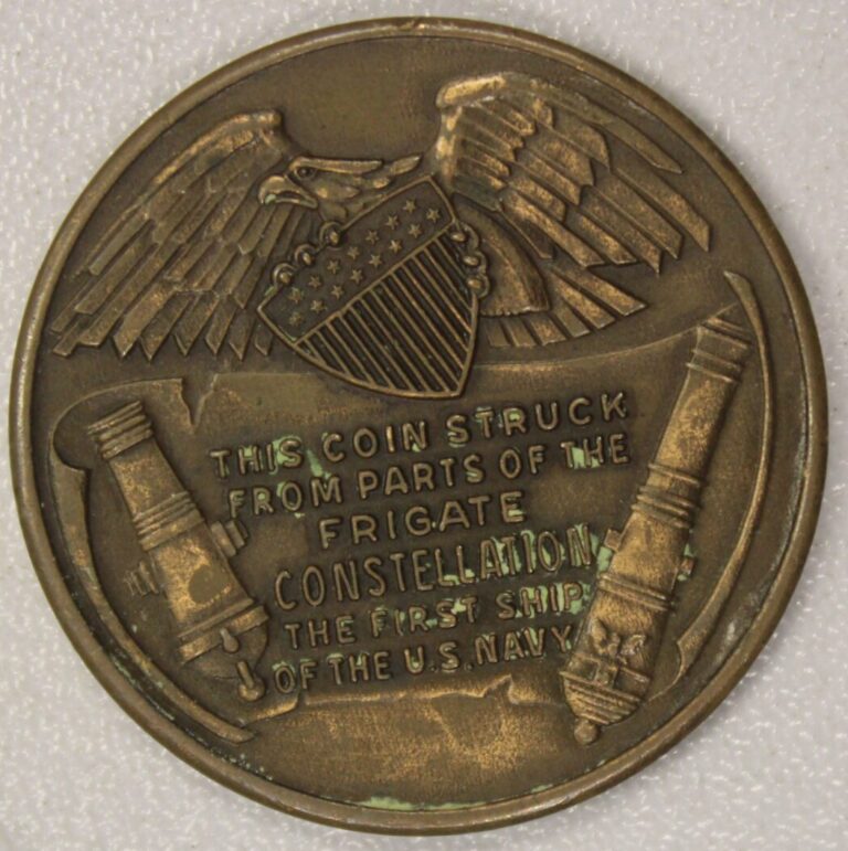 AUCTION- 1797 US Frigate Constellation Token Struck from Parts of the ...