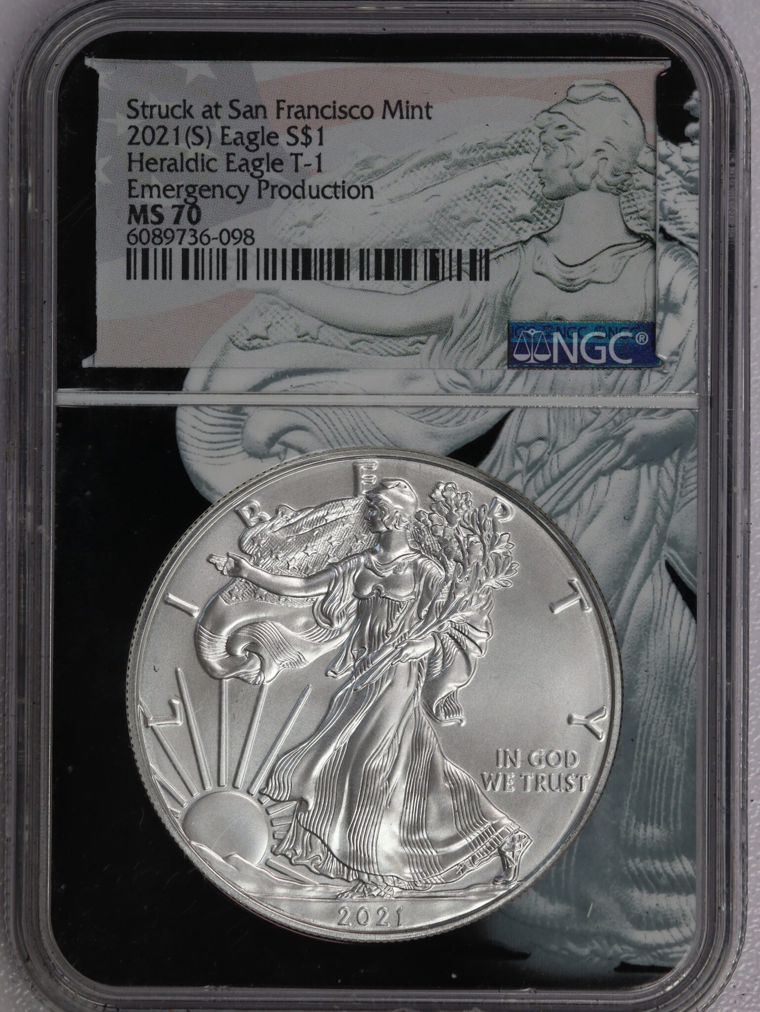 2021 (S) Silver Eagle – Type 1 – NGC MS70 – Portsmouth Coin & Currency Co