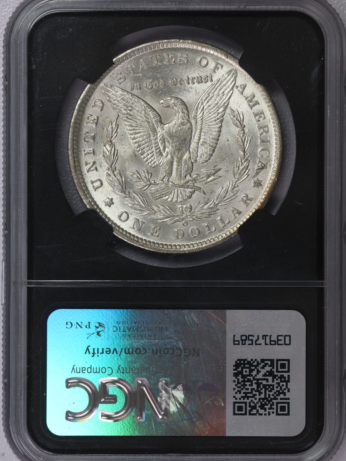 1890 O Morgan Dollar NGC 9.3 NGCX Vault Box – Portsmouth Coin & Currency Co